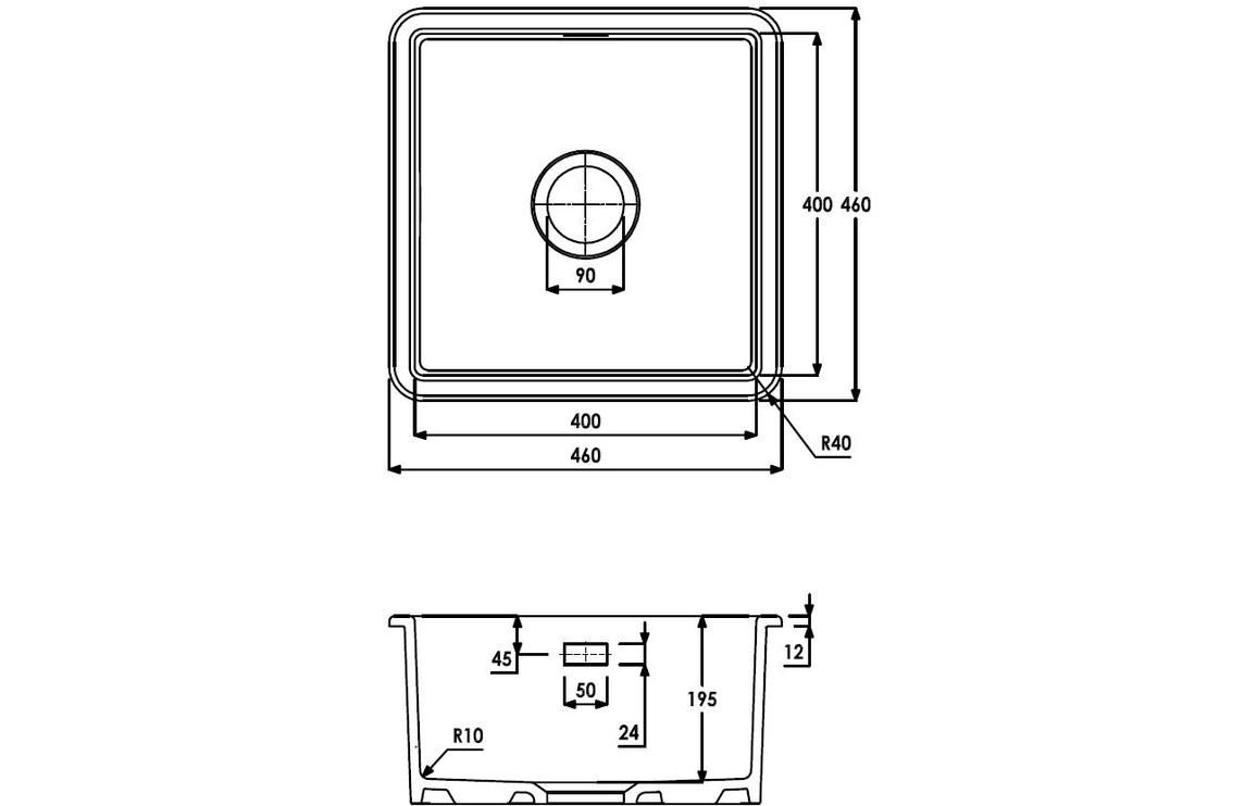 Abode Sandon 1B Ceramic Undermount/Inset Sink - White