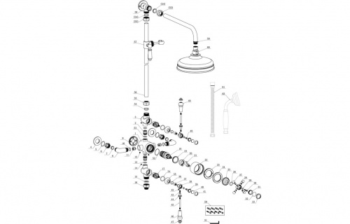 Traditional Exposed Two Outlet w/Riser Kit & Overhead