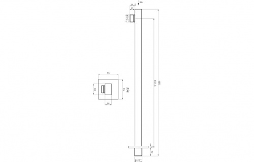 Vale Shower Pack Three - Triple Two Outlet w/Riser & Overhead Kit